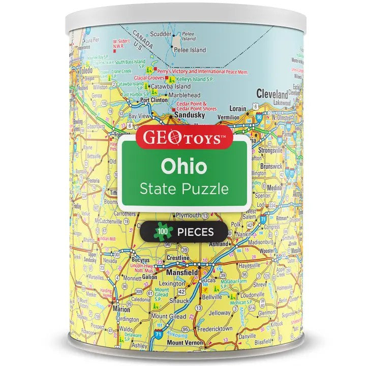 Ohio Road Map 100-piece Puzzle Magnetic | Ohio History Store