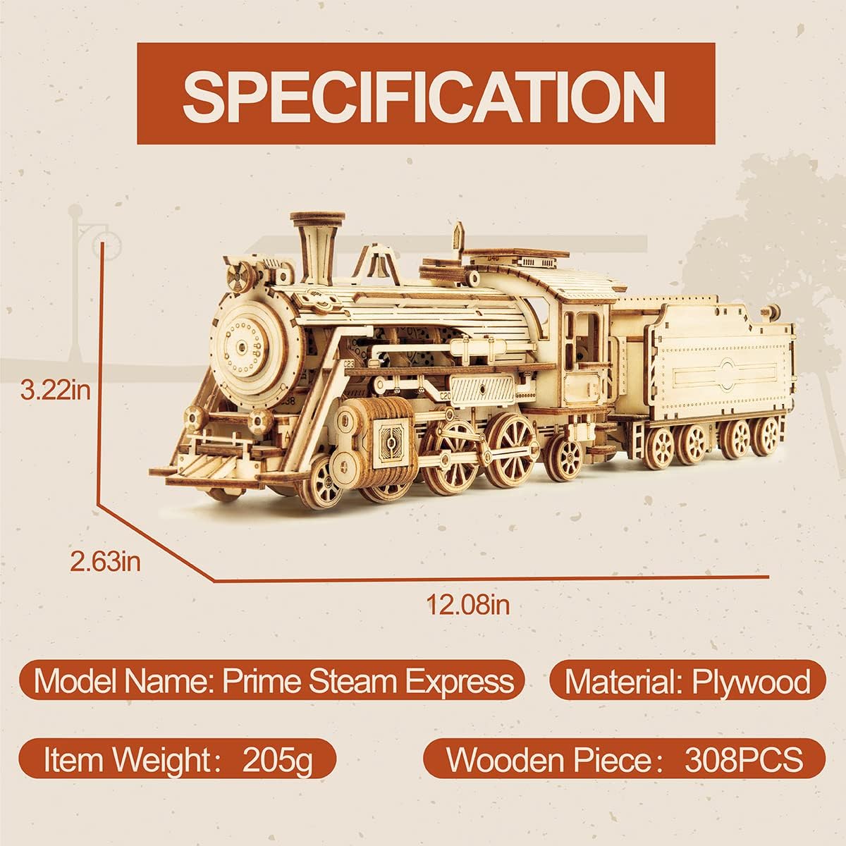 Wooden Locomotive Prime Steam Express Kit | Ohio History Store