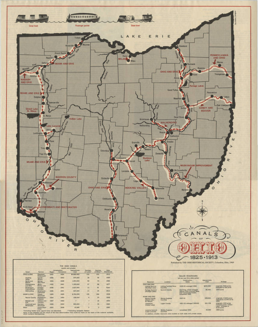 Canals of Ohio Map | Ohio History Store