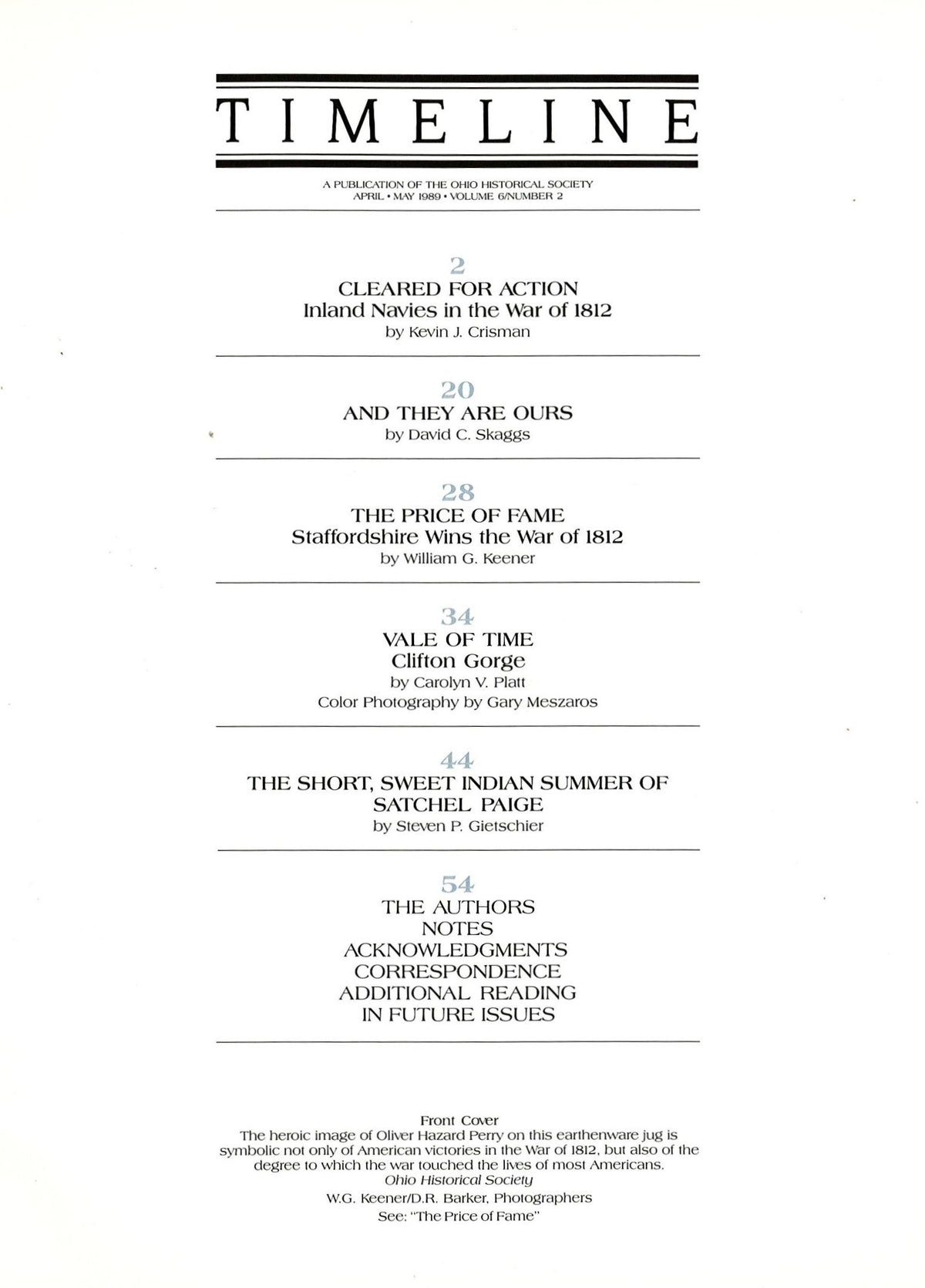 1989 Apr/May Timeline Magazine | Ohio History Store