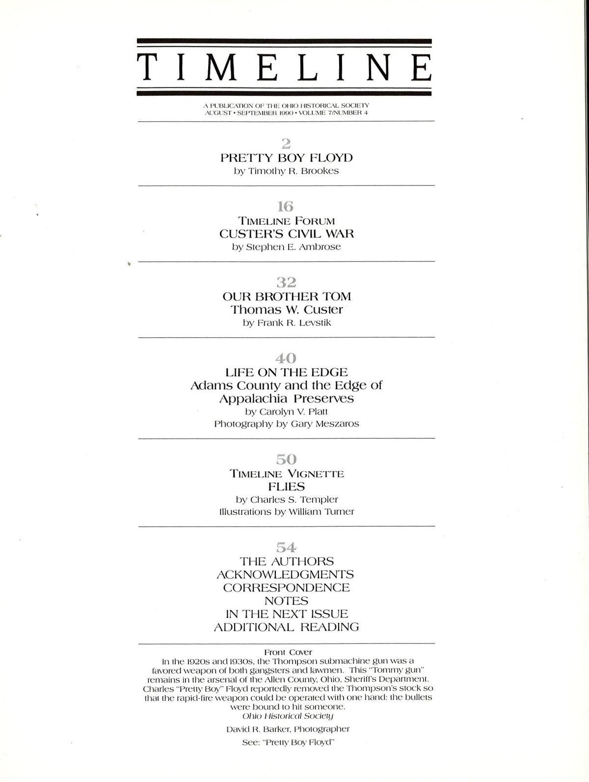 1990 Aug/Sept Timeline Magazine | Ohio History Store