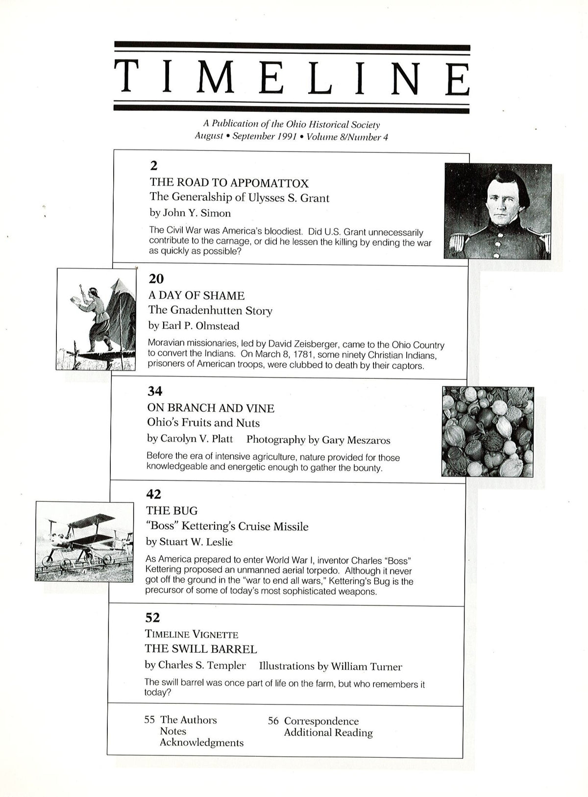 1991 Aug/Sept Timeline Magazine | Ohio History Store