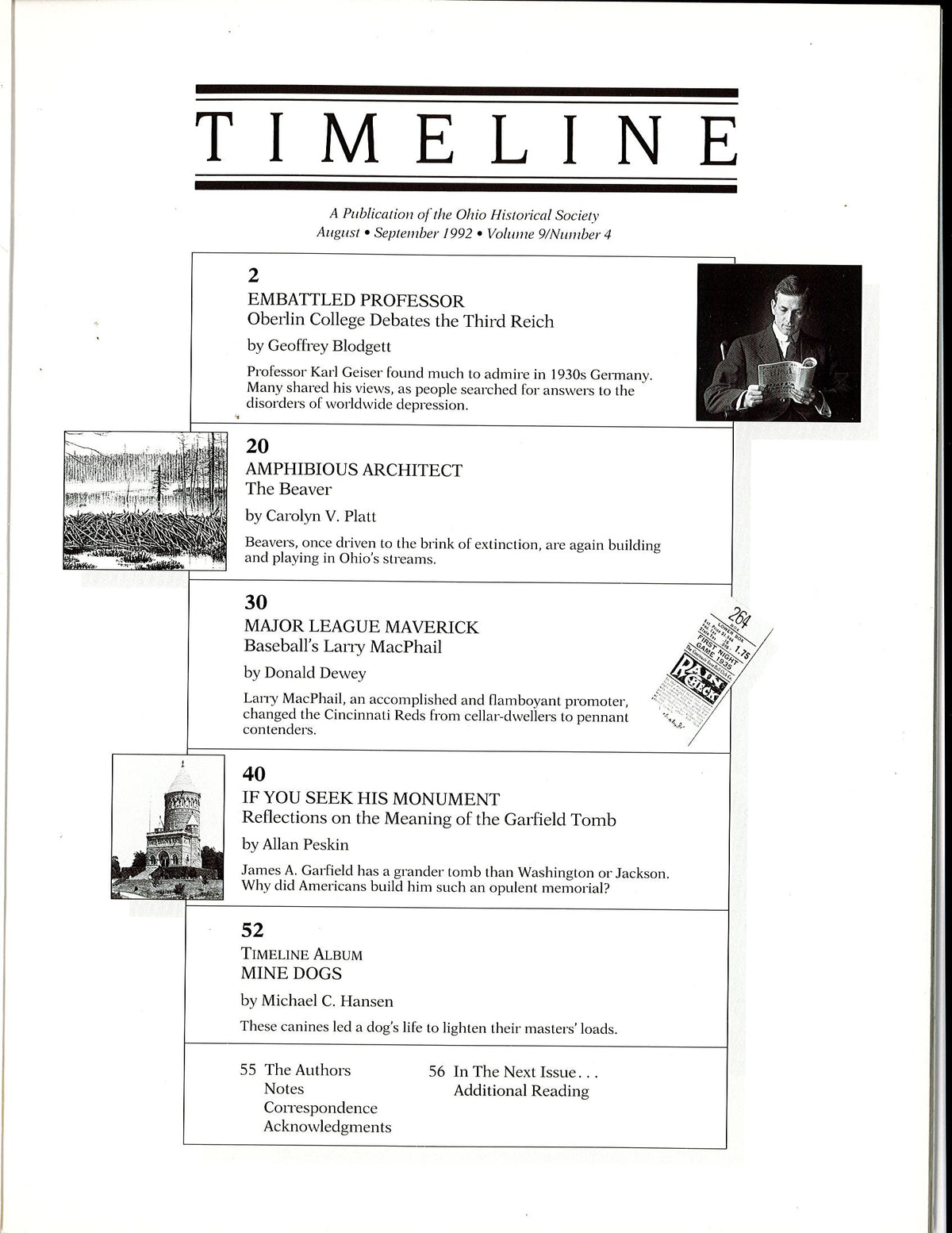1992 Aug/Sept Timeline Magazine | Ohio History Store