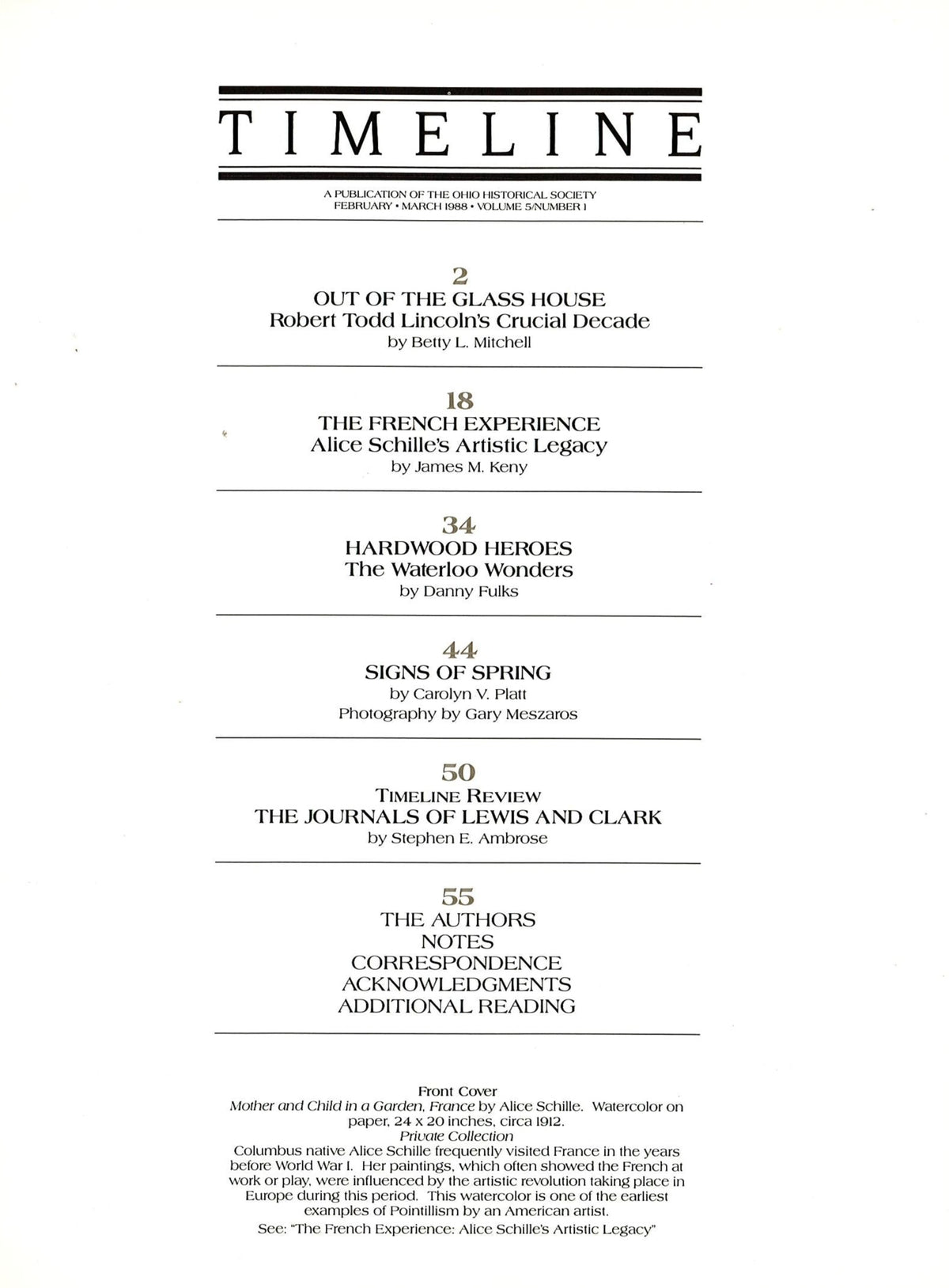 1988 Feb/March Timeline Magazine | Ohio History Store