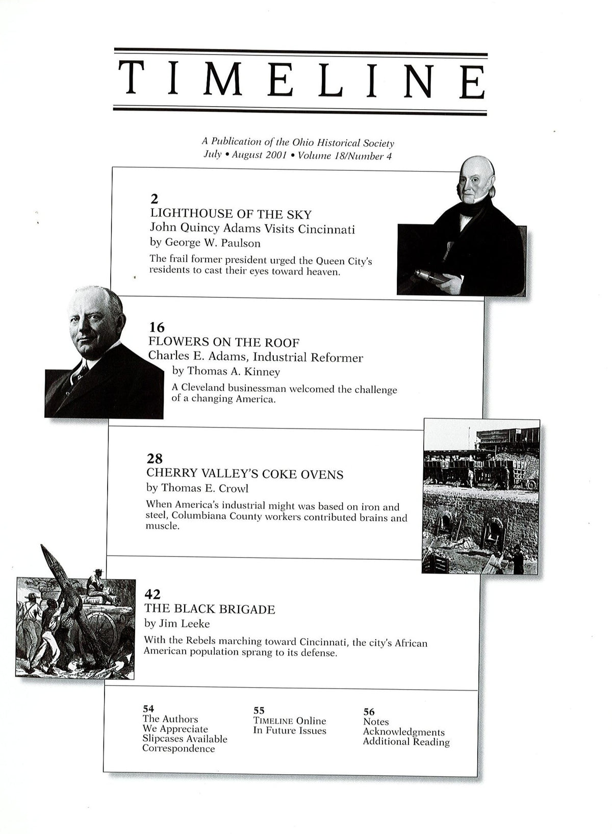2001 July/Aug Timeline Magazine | Ohio History Store