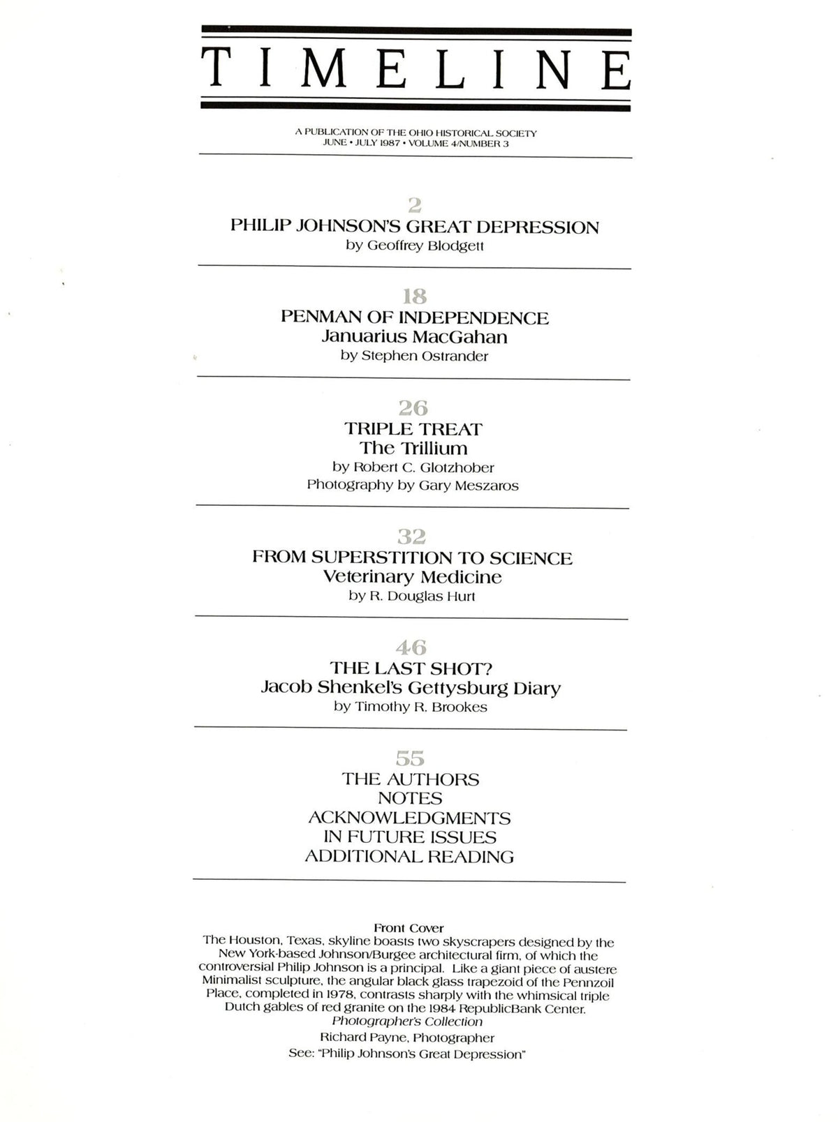 1987 June/July Timeline Magazine | Ohio History Store