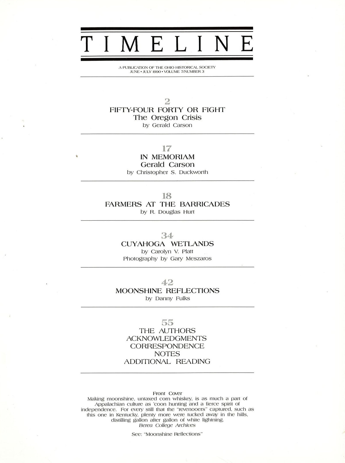 1990 June/July Timeline Magazine | Ohio History Store